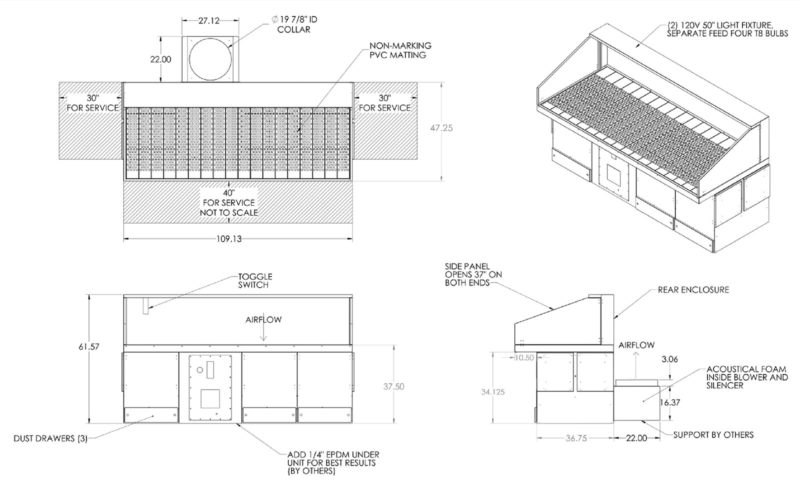 Self-Cleaning Downdraft Tables • DownDraft.com